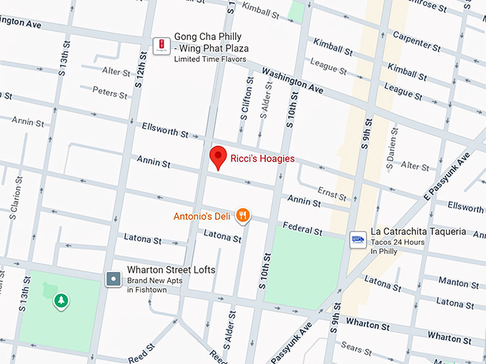 16. ricci&rsquo;s hoagies map