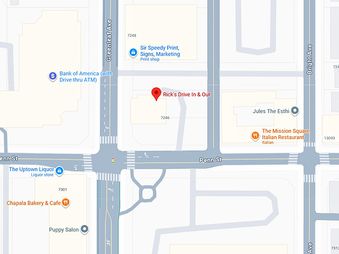 16. rick's drive in & out map