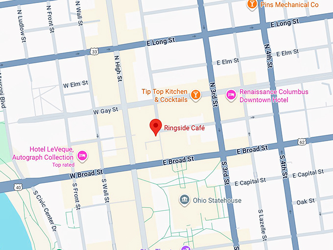 16. ringside caf&eacute; map