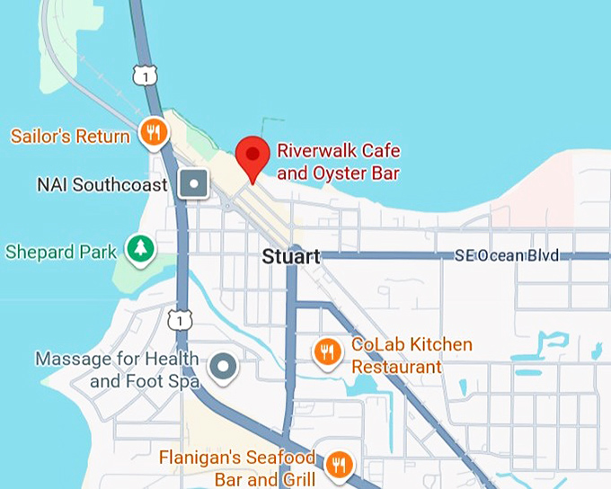 16. riverwalk cafe and oyster bar map