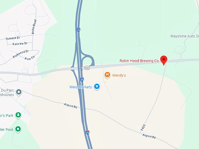 16. robin hood brewing co. map