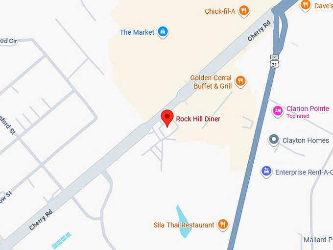 16. rock hill diner map