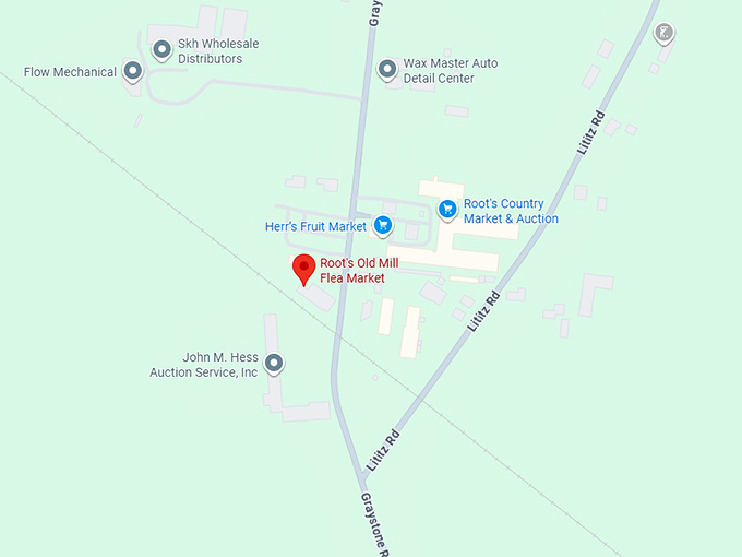 16. root's old mill flea market map