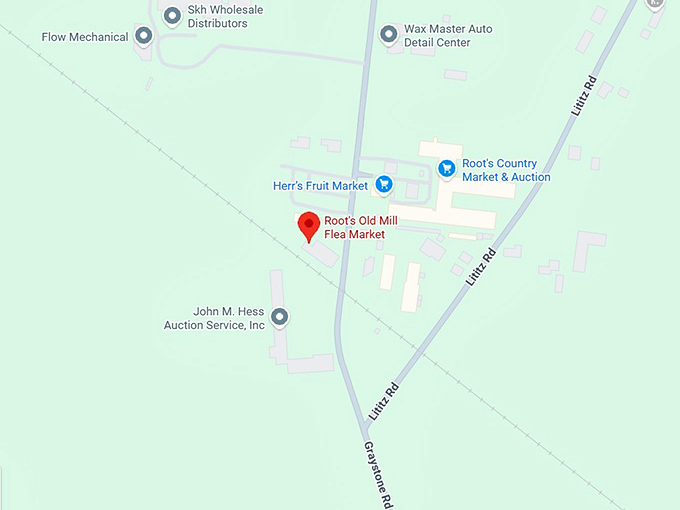 16. root's old mill flea market map