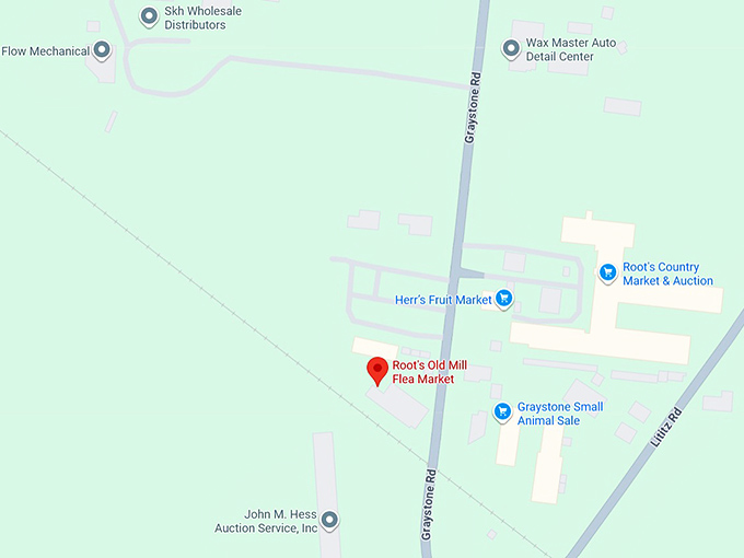 16. root's old mill flea market map