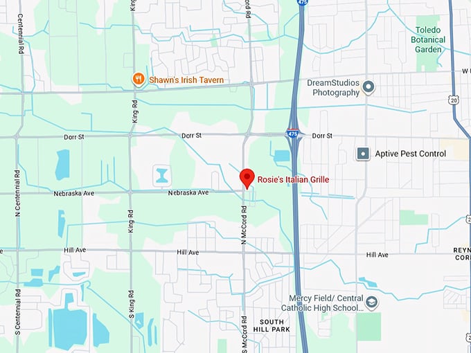 16. rosie's italian grille map