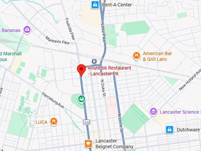 16. route 66 restaurant lancaster pa map