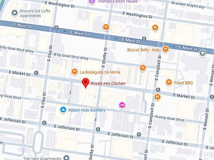 16. royals hot chicken map