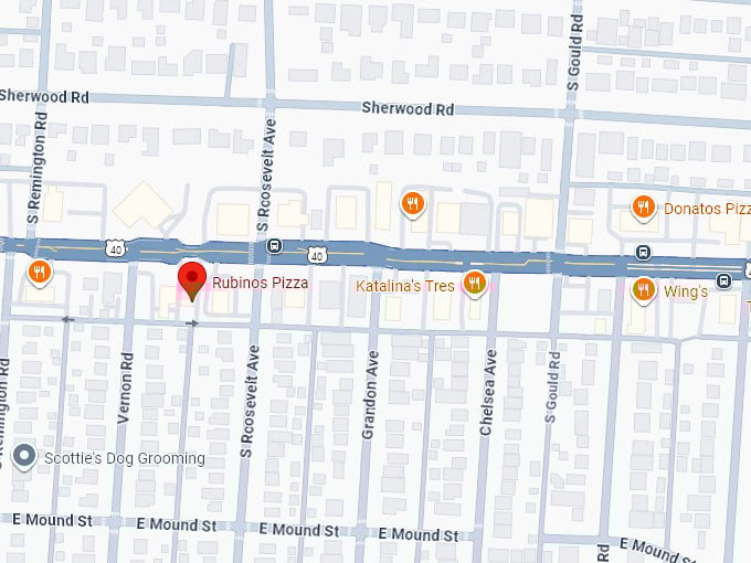 16. rubinos pizza map