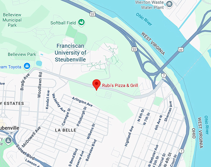 16. rubi's pizza & grill map