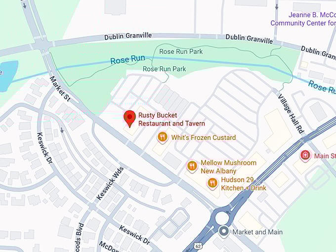 16. rusty bucket restaurant and tavern map