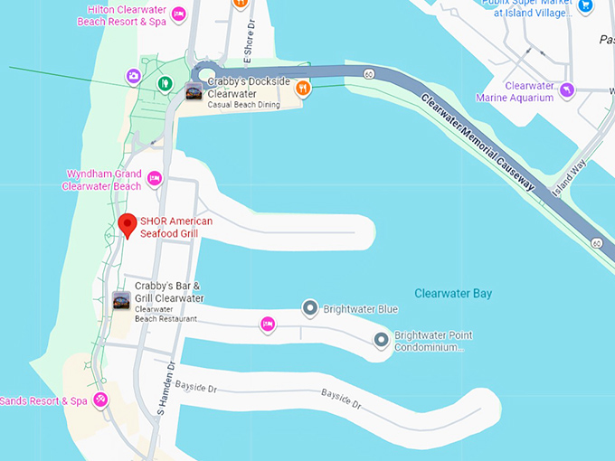 16. shor american seafood grill map