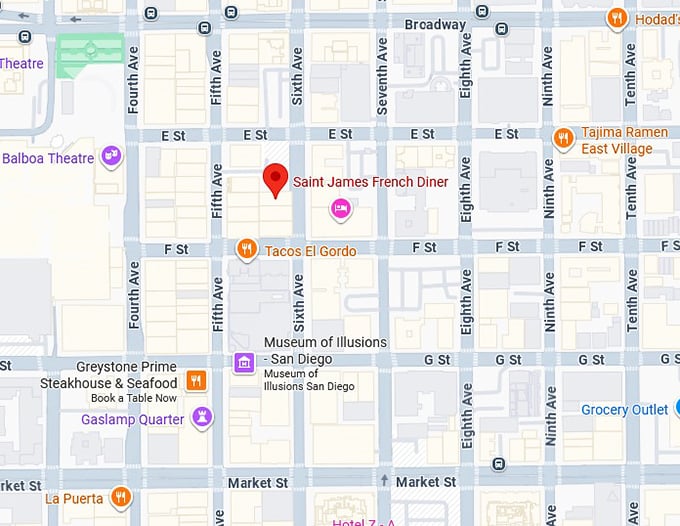 16. saint james french diner map