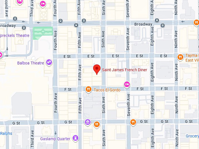 16. saint james french diner map