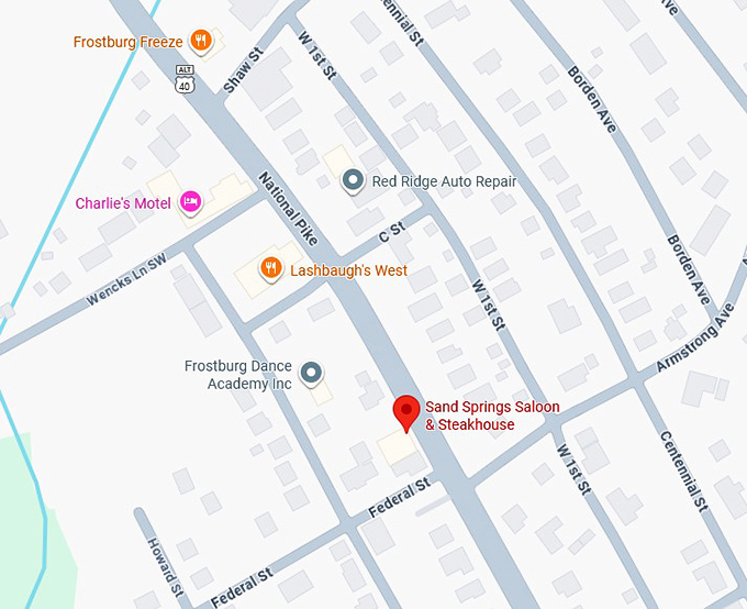 16. sand springs saloon & steakhouse map