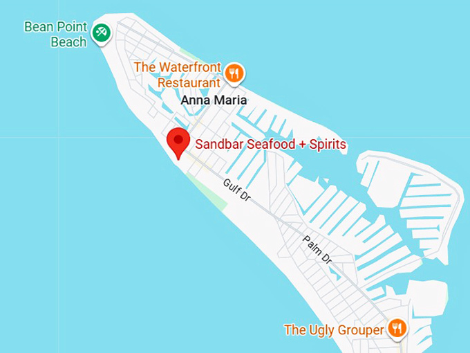 16. sandbar seafood + spirits map