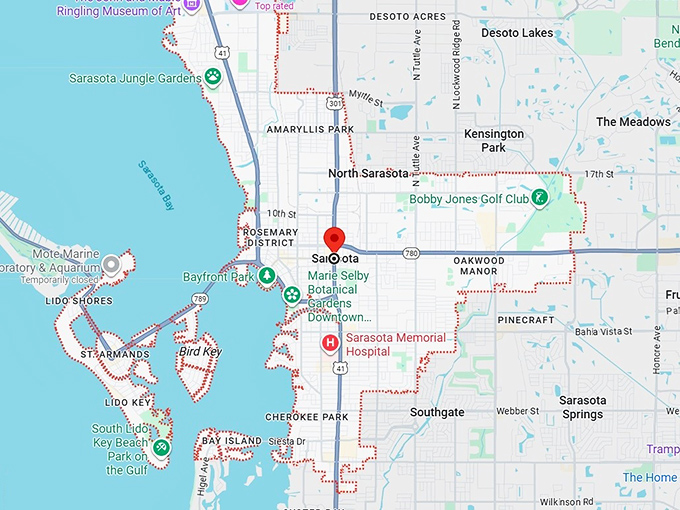 16. sarasota, fl map