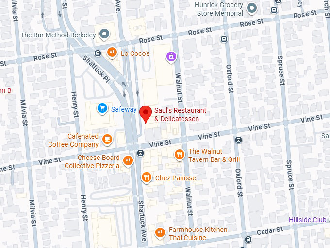 16. saul's restaurant & delicatessen map