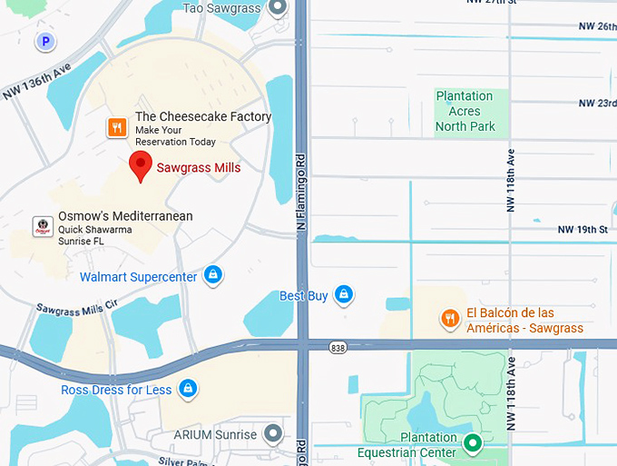 16. sawgrass mills map