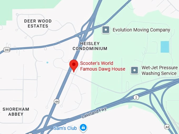 16. scooter's world famous dawg house map