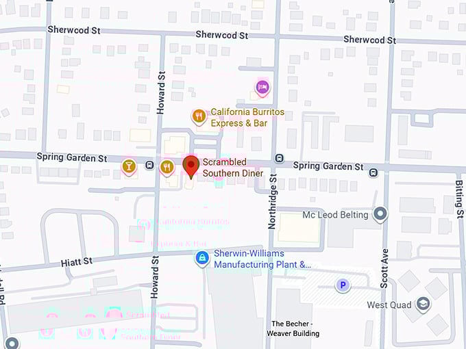16. scrambled southern diner map