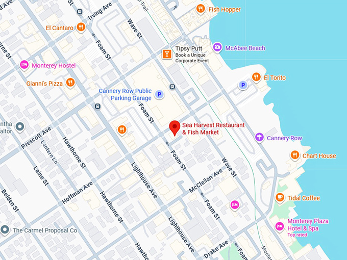 16. sea harvest restaurant & fish market map