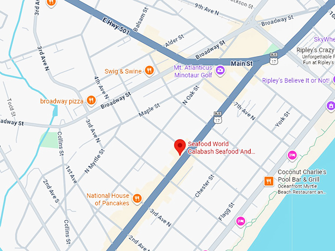 16. seafood world calabash seafood and steak buffet map