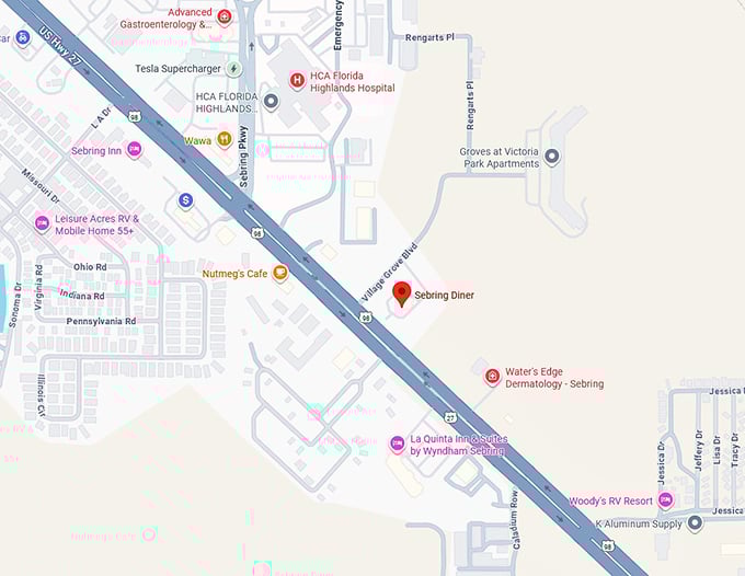 16. sebring diner (4040 u.s. hwy 27 s) map