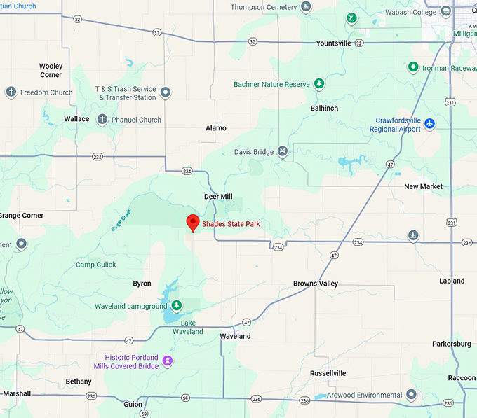 16. shades state park map