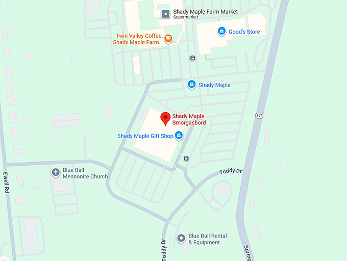 16. shady maple smorgasbord map