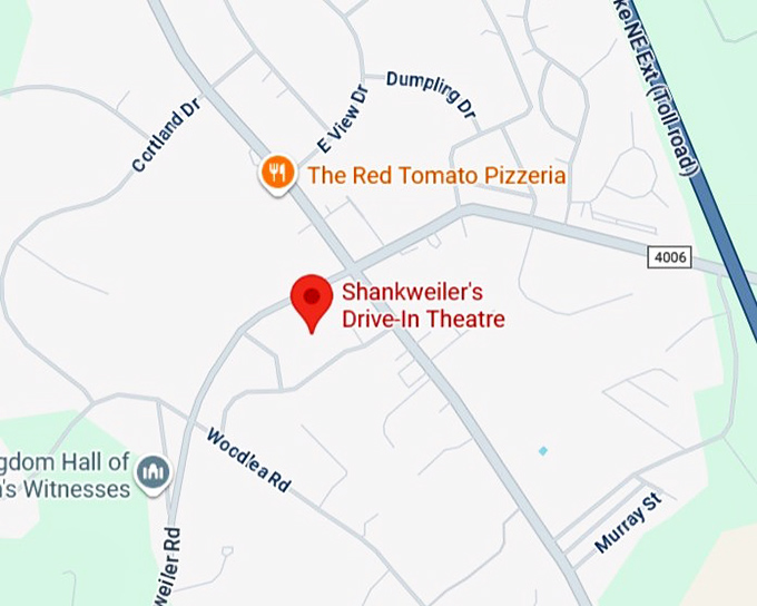 shankweiler's drive in theatre map