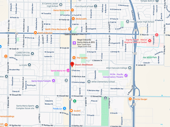 16. shaw's steakhouse map