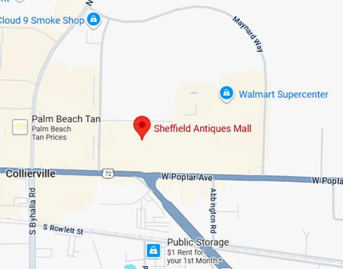 16. sheffield antiques mall map