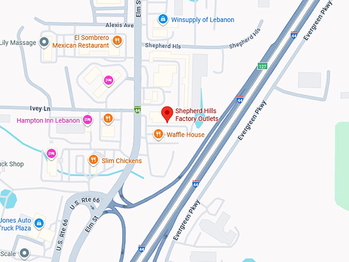 16. shepherd hills factory outlet map