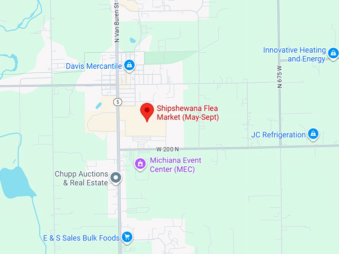 16. shipshewana flea market (may sept) map