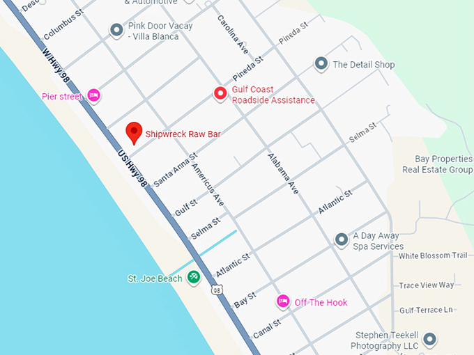 16. shipwreck raw bar map