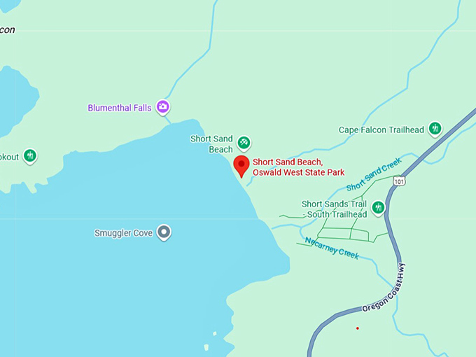 16. short sand beach map