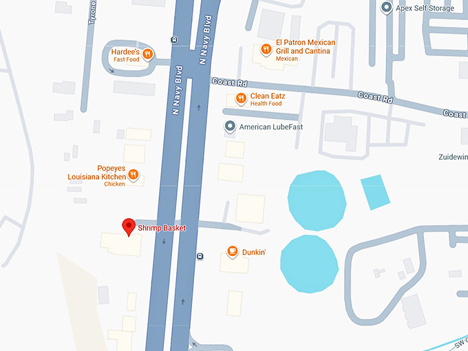 16. shrimp basket (709 n navy blvd) map