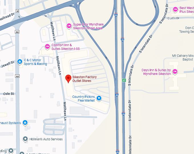 16. sikeston factory outlet stores map