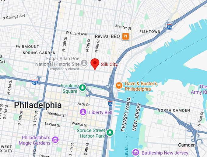 16. silk city diner map