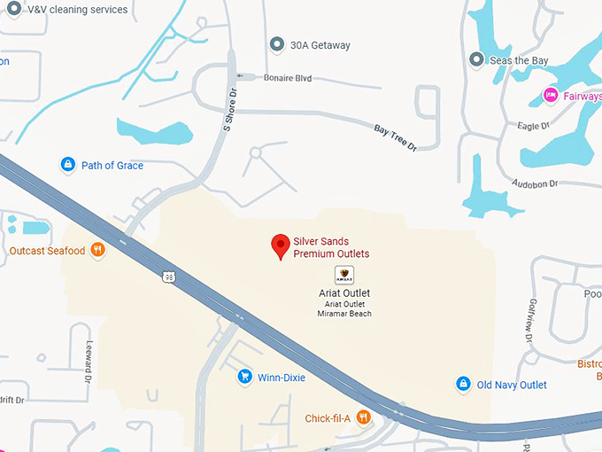 16. silver sands premium outlets map