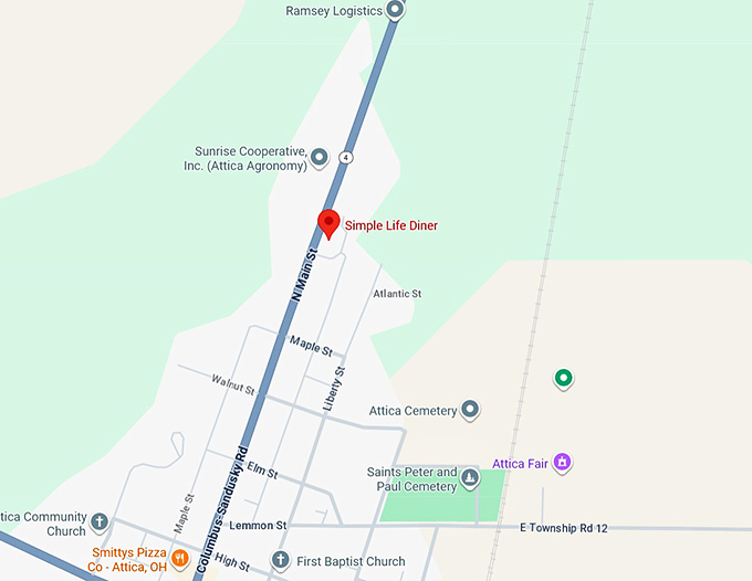 16. simple life diner map