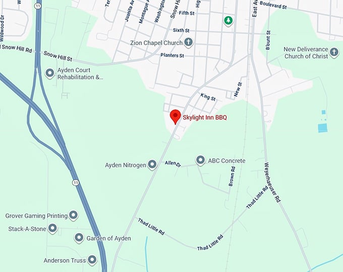 16. skylight inn bbq map