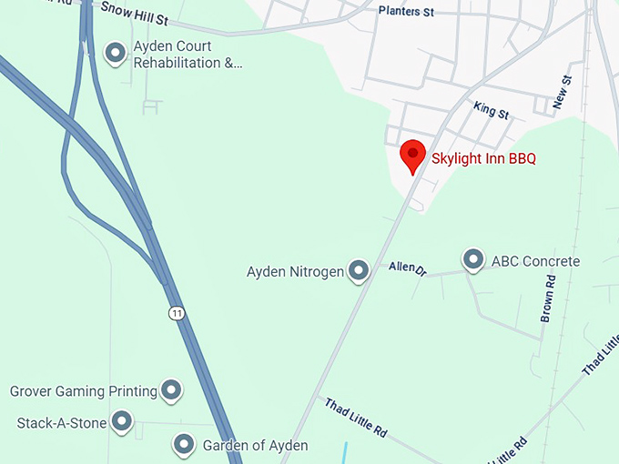 16. skylight inn bbq map