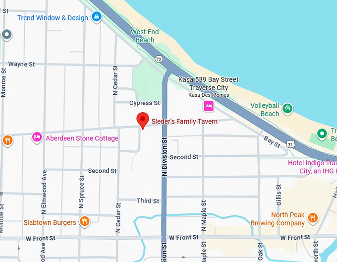 16. sleder's family tavern map