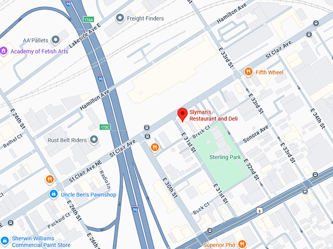 16. slyman's restaurant and deli map