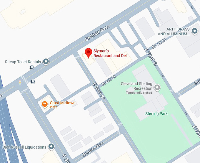 16. slyman's restaurant and deli map