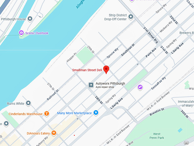 16. smallman street deli map