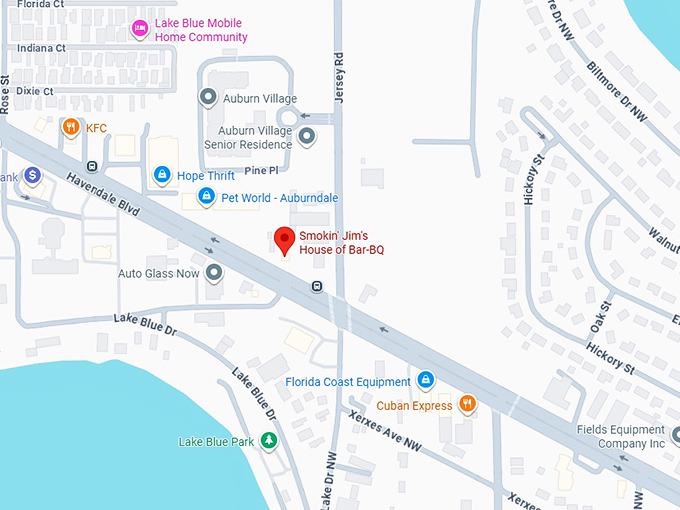 16. smokin' jim's house of bar b q map