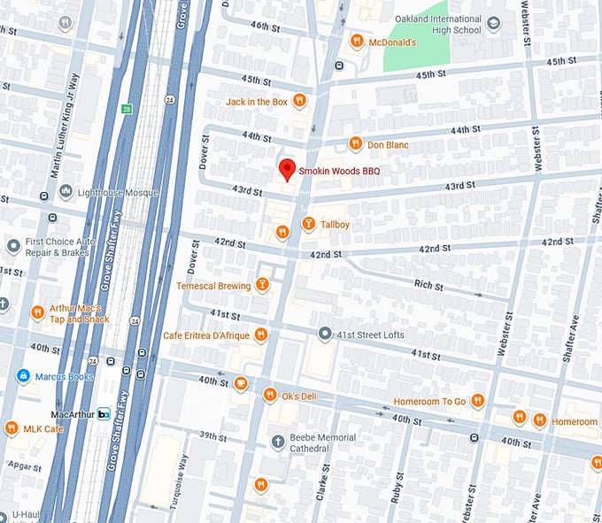 16. smokin woods bbq map